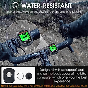 Bike Computer with Solar Energy Bicycle Speedometer and Odometer Wireless Waterproof Cycling Computer LCD Backlight Automatic Wake-up & Multi-Functions