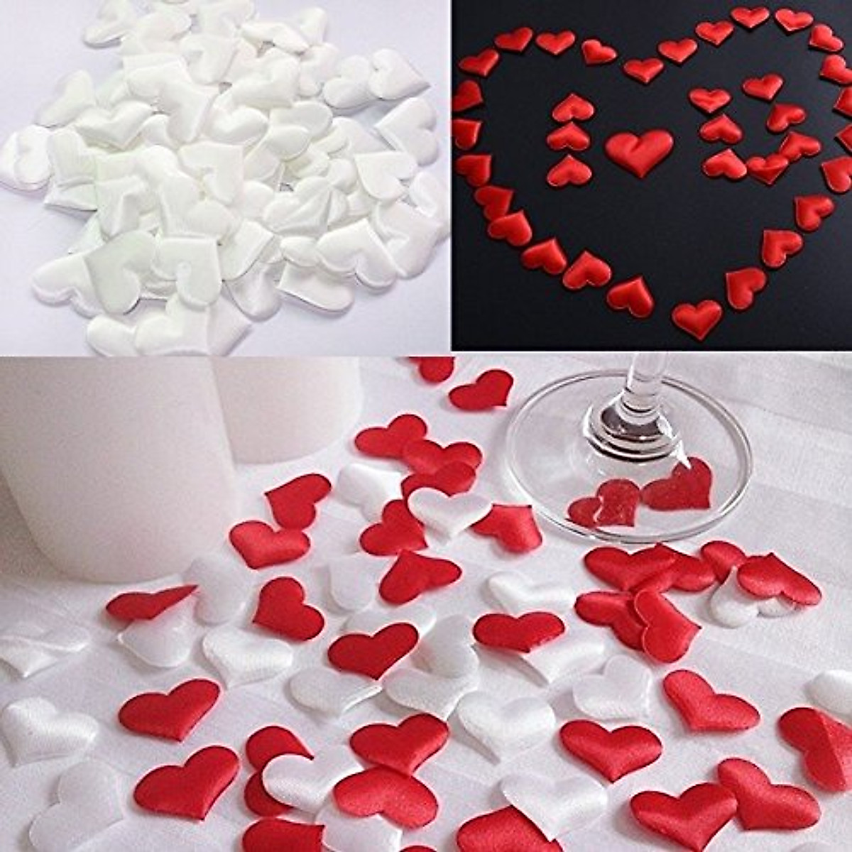 500 Pcs Heart Shape Petals Wedding Valentines Decoration Party Supply (Red)