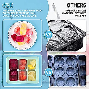 STARBRILLIANT Ice Cube Tray, Easy-Release Silicone Large Ice Moulds with Removeable LidsPerfect for Chilled DrinksFreezer, Baby Food, Whiskey and Cocktail, LFGB Certified (Set of 3(18 ice cubes))