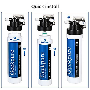 Geekpure Under Sink Water Filtration System- Scale Inhibition- Antiscale Carbon Filter