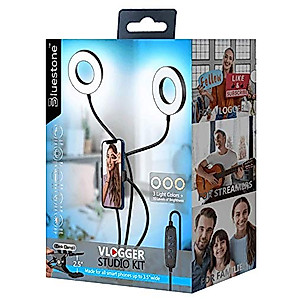 ZV-1 Digital Camera (Black) with Bluestone USB Dual Ring Light Deluxe Vlogging/Streaming Bundle. Includes: Wind Screen, SanDisk Extreme 64GB Card, 12” Gripster Tripod, & Much More.