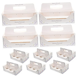 Baluue Muffin Container 10pcs Cupcake Boxes Cupcake Cake Box Mini Muffin Cake Containers Dessert Containers Mini Cupcake Packaging Containers Paper Cupcake Carrier Pie