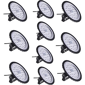 LED High Bay Light 100W, 10000LM UFO LED High Bay Light, 6000K LED Shop Lights High Bay Lights, IP54 Warehouse LED Lights Commercial Warehouse Area Light, Bay Lights-Bay Lighting for Garage Workshop