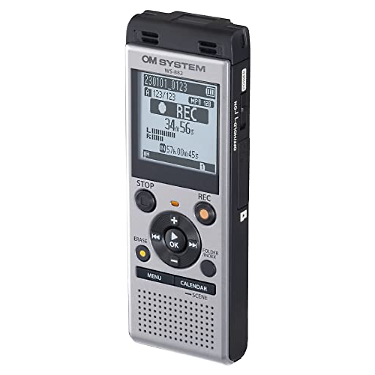Olympus OM System WS-882 Digital Voice Recorder, with Linear PCM/MP3 Recording Formats, USB Direct, 4gb Playback Speed and Volume Adjust, File Index, Erase Selected Files