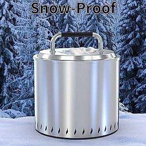 Stainless Steel Fire Pit Cover Lid for Solo Stove Ranger, 15" Portable Fire Pit Cover with Handle, Outdoor Wood Burning and Low Smoke Camping Stove Accessory