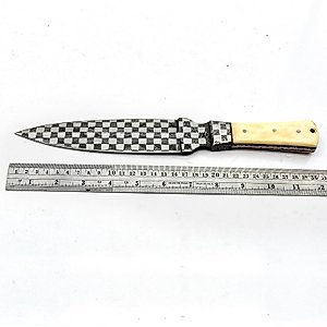 PAL 2000 KNIVES DAM-9719 Custom Handmade Forged Damascus Steel Fixed Blade Hunting Dagger Sharp Edge Knife With Sheath