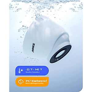 ANNKE H800 4K Security Camera System, 8MP 8CH NVR and 4X PoE Turret 4K Cameras Built-in Microphone, IP67 Weatherproof, 120dB WDR & 3D DNR, Smart IR & 100ft EXIR Night Vision(NO HDD Included)