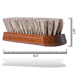 Valentino Garemi Shoe Care Brush Set - 2 Polishing Brushes, Cloth, 2 Applicators Brush - Genuine Horse Hair - Footwear Shine, Polish, Buff and Clean - Made in Germany