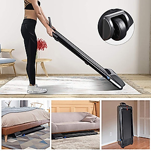 AW 2 in 1 Under Desk Treadmill Folding Electric Treadmill Walking Jogging Machine Motorized Exercise Machine with LCD Display for Home Office Gym Exercise Apartment Basement Workout