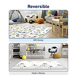 Baby Play Mat 79" X 71",Reversible Waterproof Foldable Foam Floor Playmat for Kids Toddlers, Extra Large Anti- Slip Baby Crawling Mat
