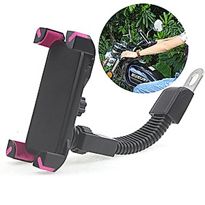 Motorcycle Electric Bicycle Cellphone GPS Mount Holder Compatible with 4.0-7.0inch smartphones iPhone Samsung (Pink)
