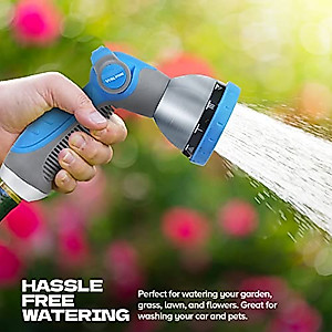 VYRL Garden Hose Nozzle with 10 Adjustable Spray Patterns, High Pressure Hand Sprayer with thumb Control anti slip design Garden hose sprayer, Best for Watering Plants, Lawns, Washing Cars & Pets