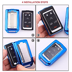 Guibuhuse Protective Casing Soft Key Fob Cover Fit for Jeep Grand Cherokee Grand Wagoneer