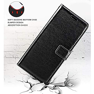 Shantime Oppo Realme 7 Pro Wallet Case, Premium PU Leather Magnetic Flip Case Cover with Card Holder and Kickstand for Oppo Realme 7 Pro Sun Kissed Leather Black