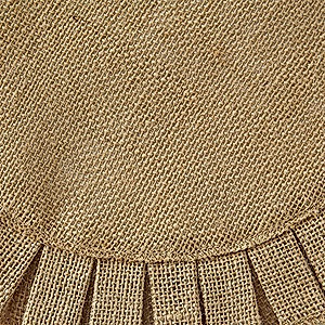 DII Jute Burlap Collection Kitchen Tabletop, Placemat Set, 15" Round, Ruffle Trim Natural, 6 Count