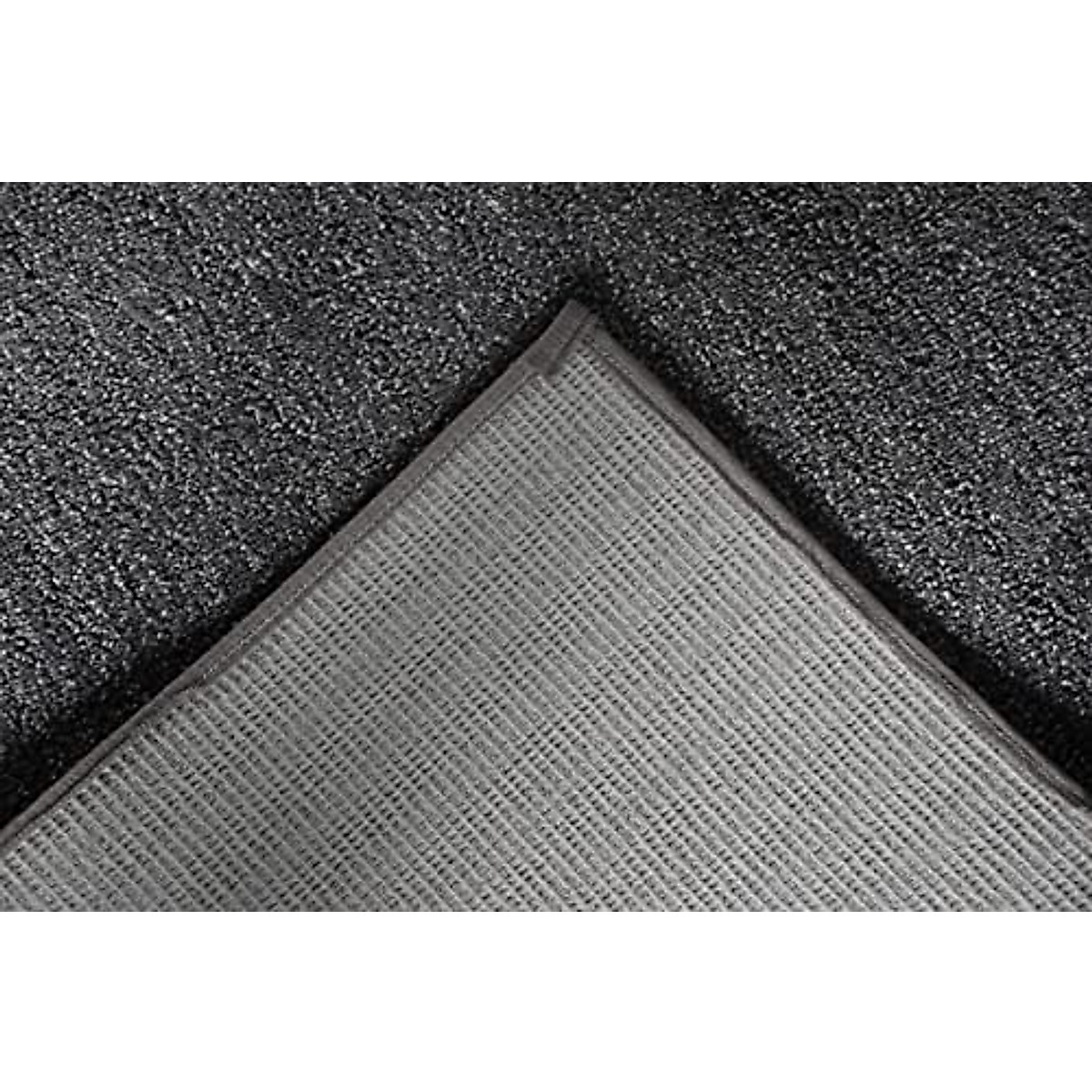 Furnish my Place Abstract Contemporary Stripes Modern Plush Two Tone High Low Pattern Rug, Abstract Rug, Pet-Friendly Rug, Contemporary Rug, Made in USA - Easy Fit Light Grey, 18" x 36" Half Round