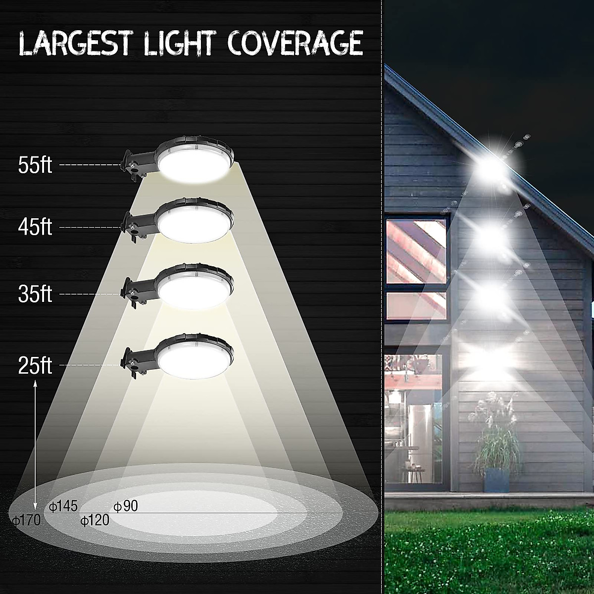 LED Barn Light, Dusk to Dawn Outdoor Lighting 100W 10000LM LED Barn Lights, 5000K Daylight Garage Light, Exterior Security Flood Lights, IP65 Waterproof Street Area Lighting for Barns Yard Street