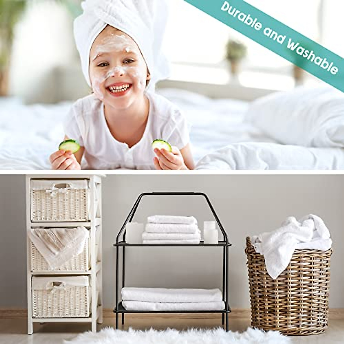 Wash Cloths Bulk White Face Cloths Cotton Washcloths Set Hand Towels Absorbent Quick Dry Towels for Bathroom Soft Cleaning Rags for Bath Body Spa Gym Kitchen Dish, 12 x 12 Inches (100 Pieces)