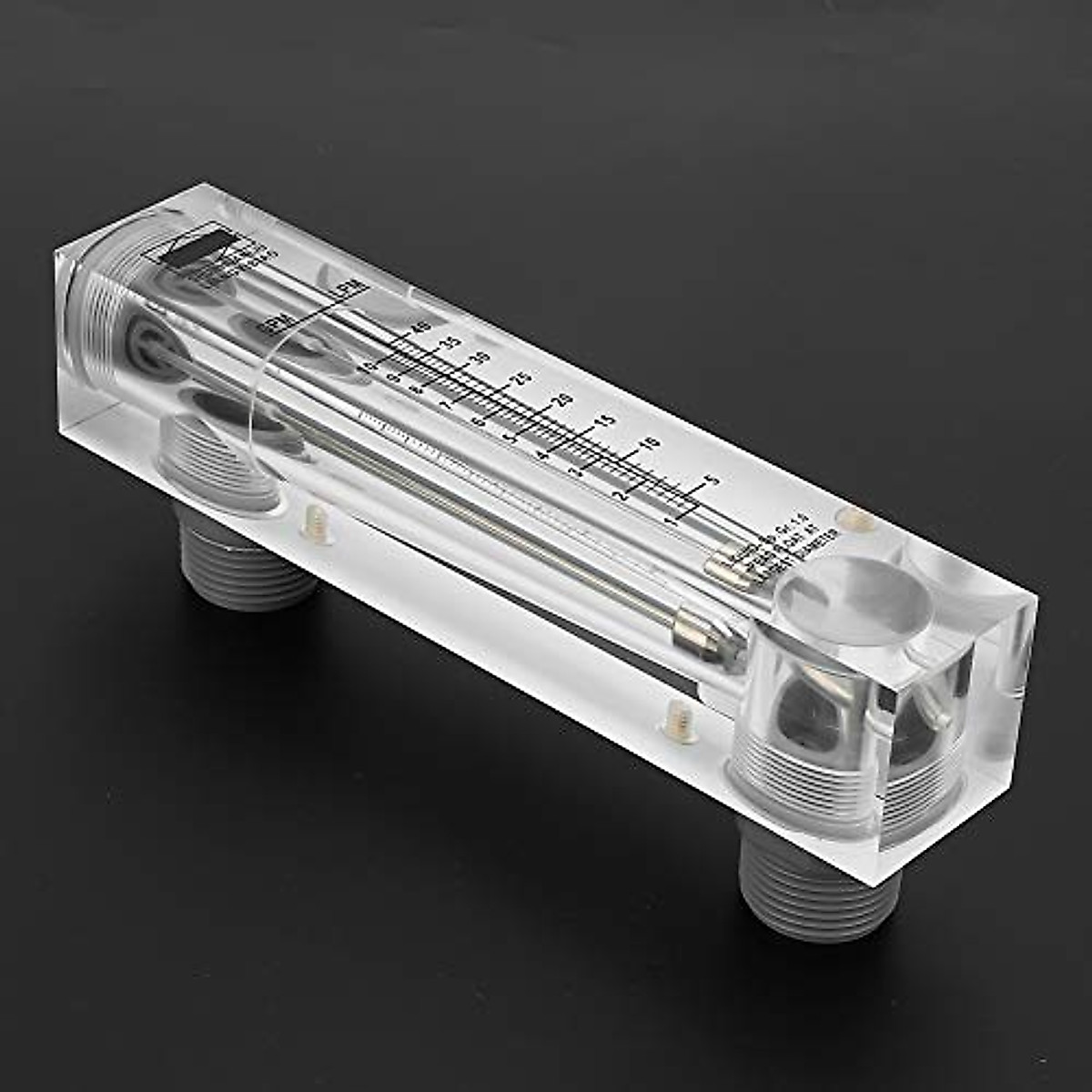 Respicefinem LZM-25 Panel Mount Meter 1-10GPM Accurate Liquid Measurement Acrylic Body Stainless Steel Float ZG1 Thread