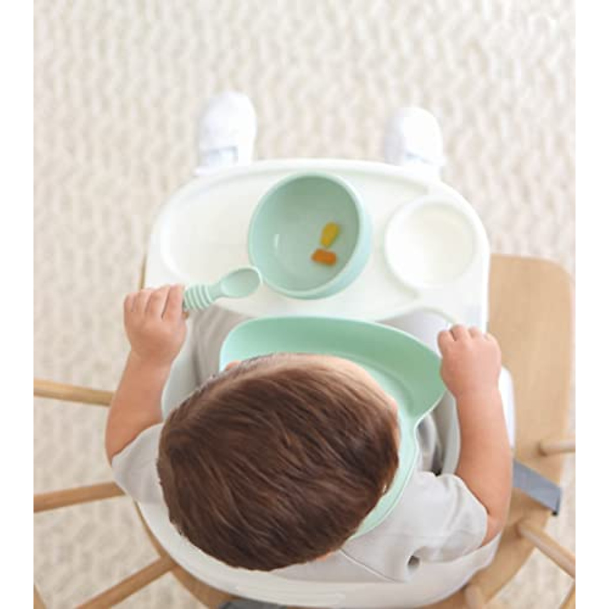 otterlove Silicone Bib – 100% Pure Platinum LFGB Baby Bibs with No Fillers – Wide Food Catching Pocket – Easy Clean – Mess Proof – Dishwasher Safe – BPA & Phthalate Free (2 Bib Pack - Sage & Sand)