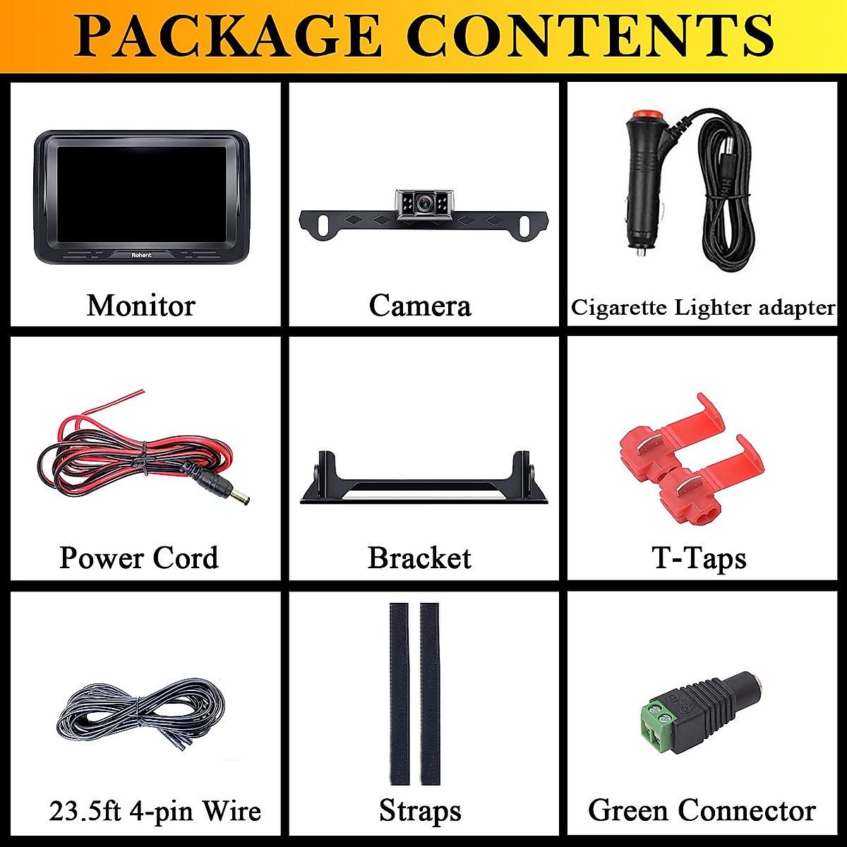 Rohent Baby Car Camera Carseat: Crystal Night Vision HD 1080P Car Seat Camera Backseat Rear Facing Infant Car Baby Monitor with Camera 3 Mins Easy Installation N06