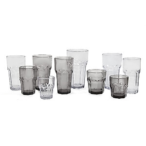 Carlisle FoodService Products Louis Clear Tumbler Short Glass for Restaurants, Catering, Kitchens, Plastic, 6 Ounces, Clear