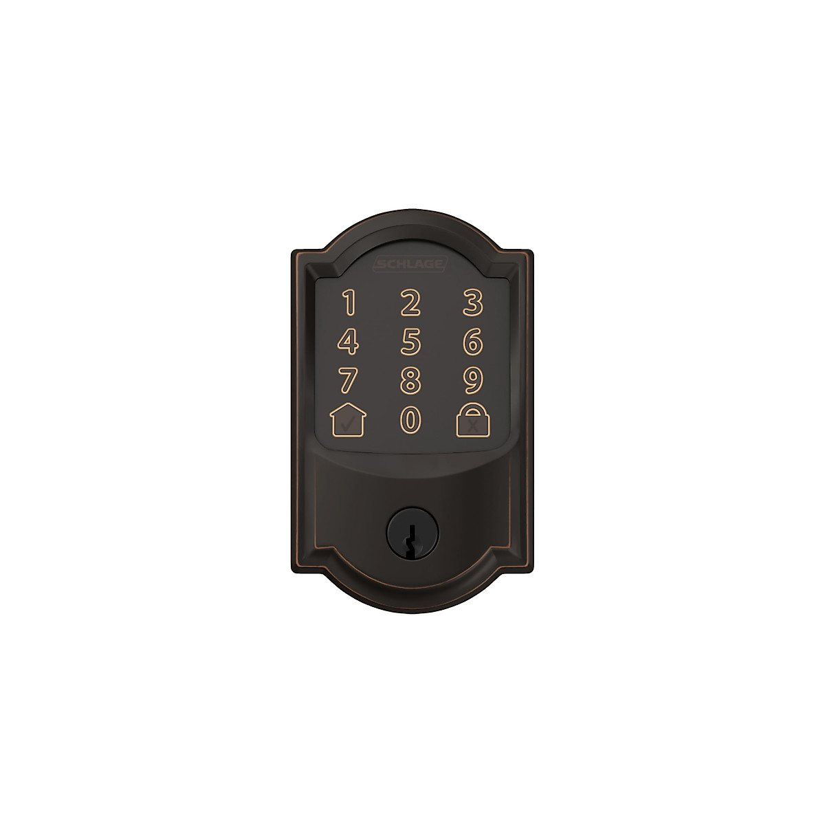 Schlage Encode Smart Wi-Fi Deadbolt with Camelot Trim in Aged Bronze