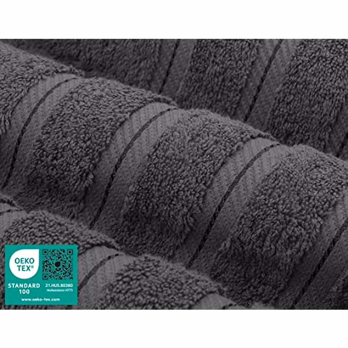 American Soft Linen Luxury 4 Piece Bath Towel Set, 100% Cotton Turkish Bath Towels for Bathroom, 27x54 in Large Bathroom Shower Towels, Dark Gray Bath Towels