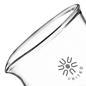 United Scientific™ BG1000-3000 Borosilicate Laboratory Grade Glass Beakers | Griffin Low Form Beaker | Graduated with Spout | Designed for Laboratories & Chemistry Classrooms | 3000mL Capacity