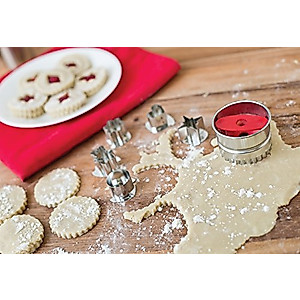 Fox Run, 2.5 x 2.5 x 1.75 inches, Linzer Cookie Cutter Set, Stainless Steel, 6-Piece