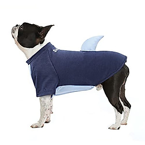 cyeollo Dog Costumes Shark T Shirts Costume for Small Dogs Funny Clothes Breathable Soft T Shirts with Sleeves Dog Apparel