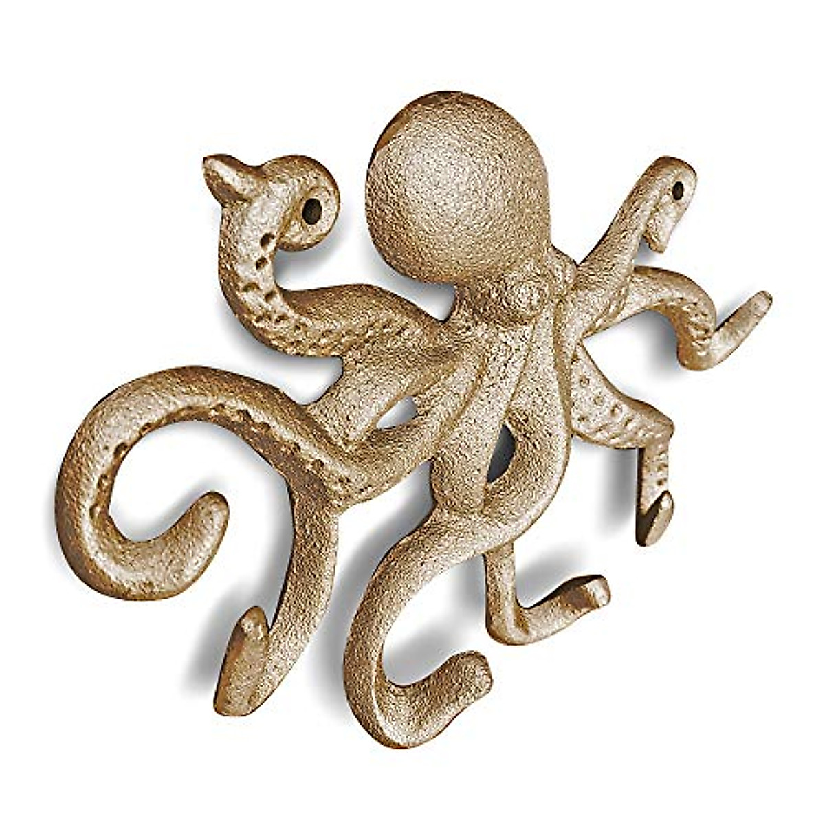 Wallcharmers Gold Octopus Key, Leash, & Towel Holder | Nautical Home & Wall Decor