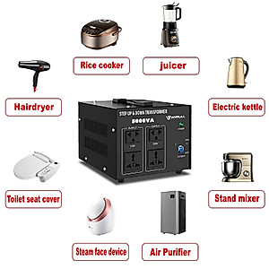 Anbull Voltage Converter 5000 Watt Voltage Transformer, AC 110V/120V/220V/240V Power Converter - Heavy Duty Step Up/Step Down Voltage Transformer Converter