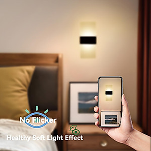 FelRelWel Rechargeable Wall Sconces,2 PCS Modern Acrylic Bedside LED Wall Lamps for Living Room Bedroom Hallway,USB Rechargeable Battery Operated Cordless Night Light,Touch Control,Warm Light Dimmable