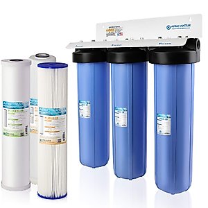 APEC Water Systems 3-Stage Whole House Water Filter System with Sediment, KDF and Carbon Filters (CB3-SED-KDF-CAB20-BB)