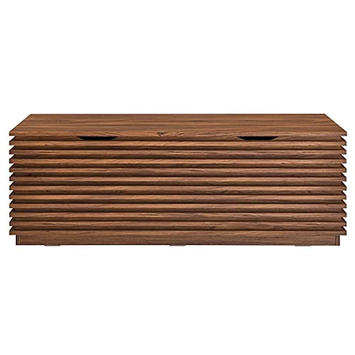 Modway Render 47" Wood Grain Storage Bench in Walnut