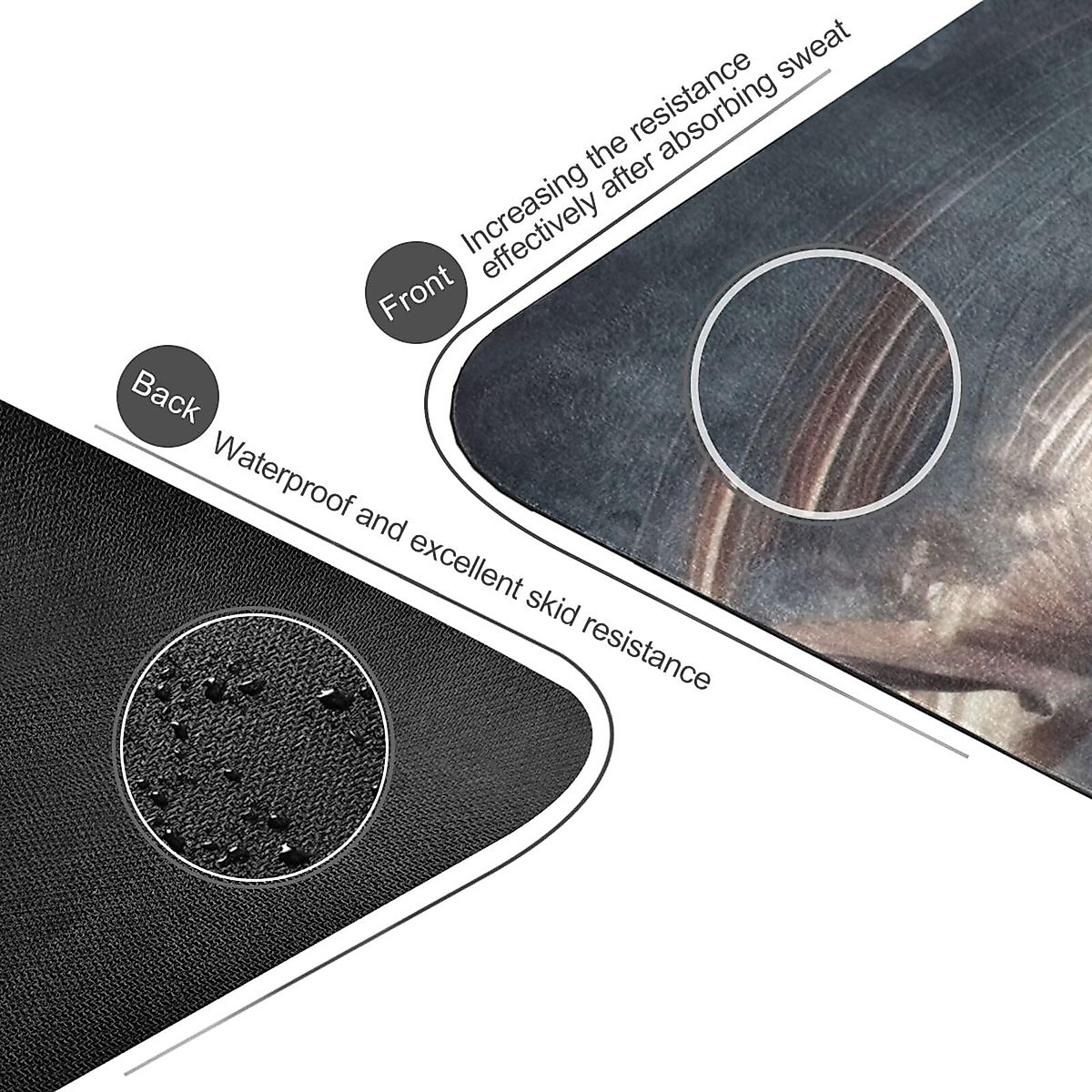 GOODOLD Birds Circular Pattern Yoga Mat, 71 x 26 Inch Non-slip Yoga Mats Folding Travel Exercise Mat Indoor Outdoor Gym Pilates with Storage Bag for Women Men