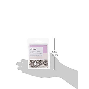 Diane Double Prong Hair Clips for Women, Girls For Holding Rollers or Hair 1.75 Inches Long Silver D17, 80 Count (Pack of 1)