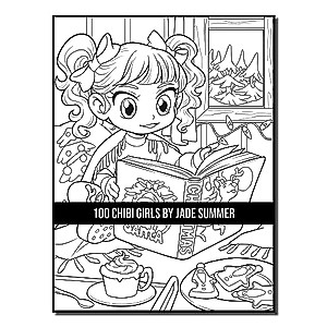 100 Chibi Girls: An Adult Coloring Book Collection with Cute Girls, Fantasy, Horror, Christmas, and More!