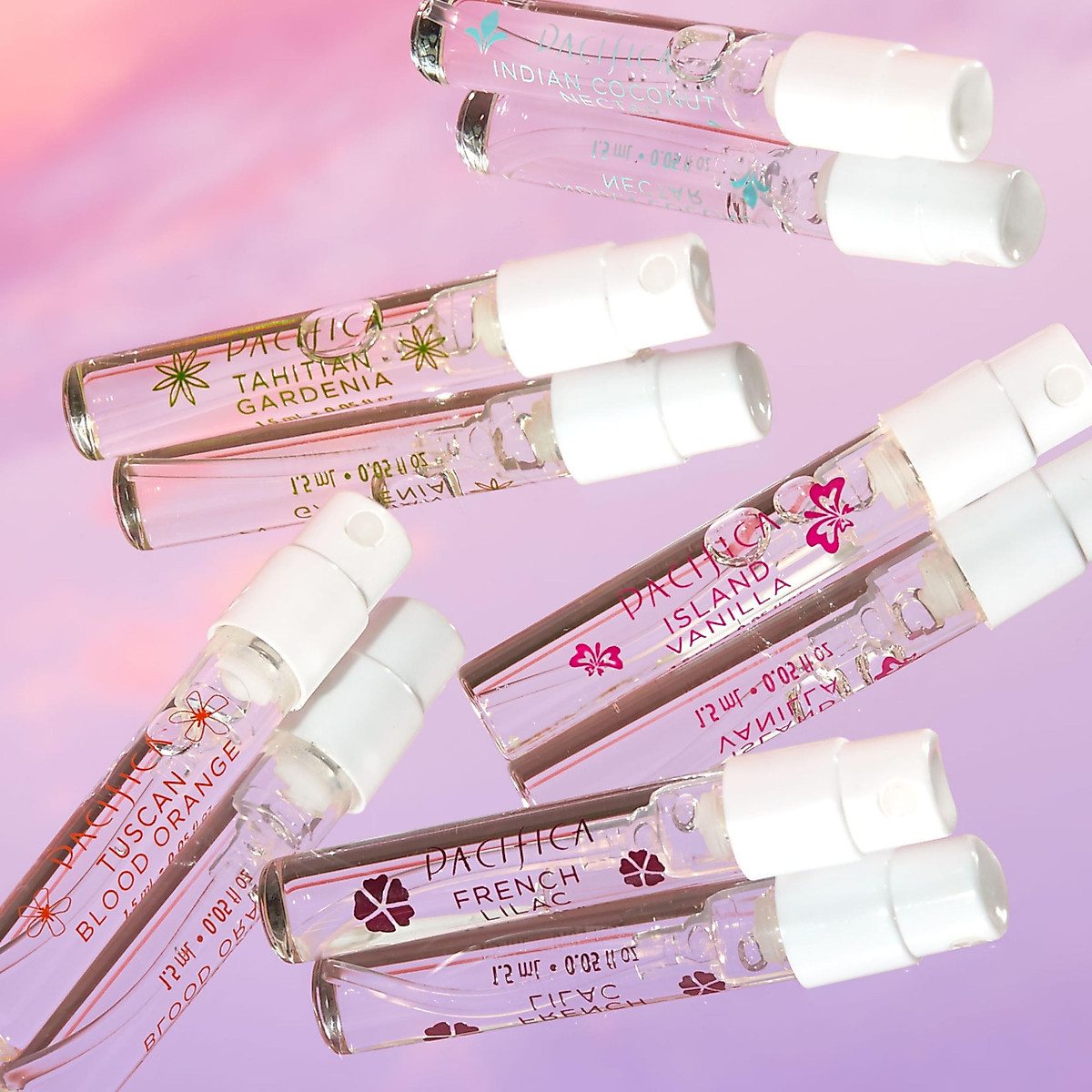 Pacifica Beauty, Wanderlust Spray Perfume Trial Set, Featuring Island Vanilla Mini, 5 Scents, Fragrance Sampler Gift Set, Natural + Essential Oils, Clean, Vegan + Cruelty Free