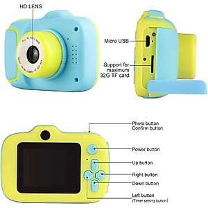 GIENEX Kids Camera for Boys and Girls,5 MP HD 1080P Digital Video Camera for Kids, Dual Camera 2.0 Inch IPS Screen Kids Camera with 32GB SD Card, Best Gifts Toys for Boys Girls Age 3-12 Years