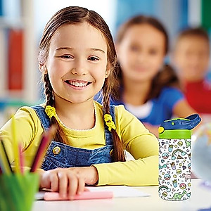 Amgkonp 12oz Replacement Lid with Straw for Kid Tumbler,1 PACK Leak-Proof and Spill-Proof Straw Lids,for Mocaru,ZONEGRACE,BPA Free,2.67IN (1 PACK, Green)