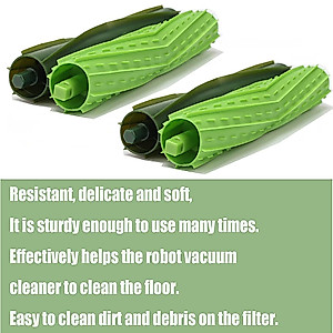 COSIN 2 Sets Dual Multi-Surface Rubber Brushes, Replacement Parts for IRobot Roomba S9 (9150) S9+ S9 Plus (9550), Vacuum Cleaner Roller Brush