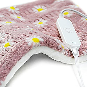 GOQOTOMO Flower Heating Pad for Back Pain Relief- 12" x 24"12 Heat Levels, 8 Timers Stay on, Machine Washable -F1224