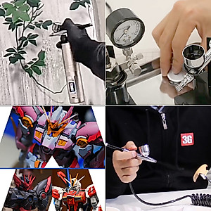 16PCS Airbrush Adapter Set Includes 12PCS Airbrush Adapter Kit Fitting Quick Release Disconnect Fitting Connector,Airbrush Hose with Airbrush Spray Cleaning Repair Tool for Air Compressor