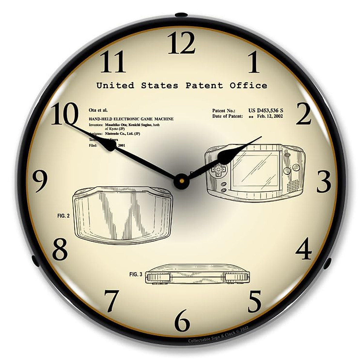 Collectable Sign and Clock Gaming Console Advance Hand Held Electronic Game 2001 6 of 29 Gaming Patents Clocks