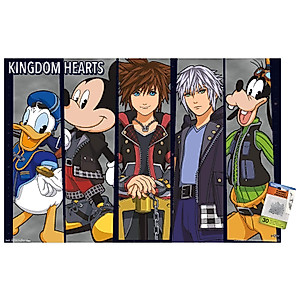 Trends International Disney Kingdom Hearts 3 - Group Wall Poster with Push Pins