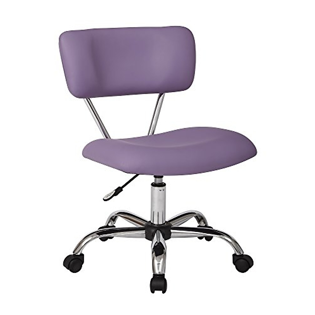 OSP Home Furnishings Vista Faux Leather Seat and Back Task Chair with Chrome Accents, Purple