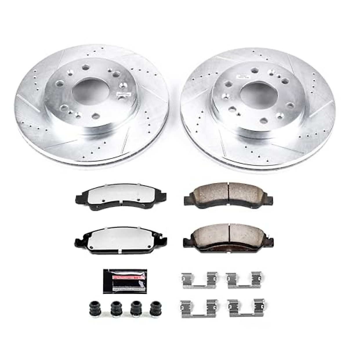 Power Stop K2069-36 Front Truck & Tow Drilled and Slotted Rotors and Z36 Carbon-Fiber Ceramic Brake Pads Brake Kit For Cadillac Escalade Chevy Silverado 1500 Tahoe GMC Sierra 1500 Yukon