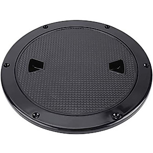 YaeMarine 2-Pack 4", 6", 7" Boat Deck Cover Marine Inspection Hatch Deck Plate Access & Lid Round Non-Slip RV Black (6")